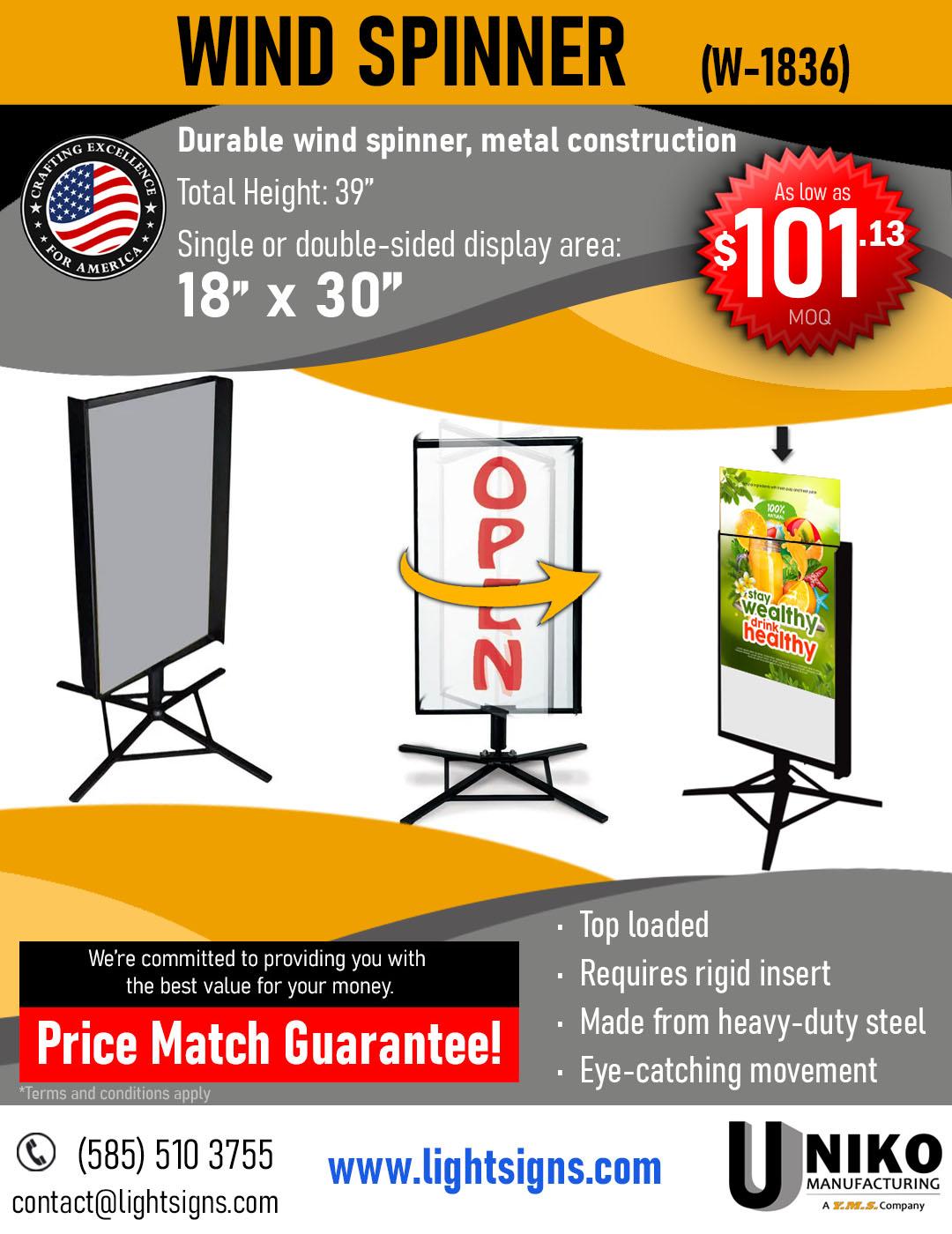 Eye-catching Wind Spinners, make your signs stand out!