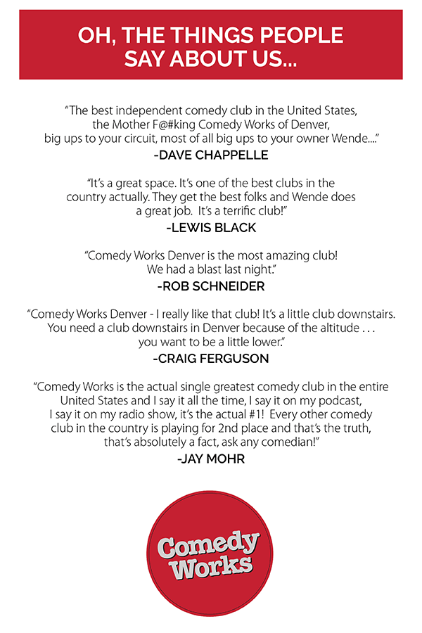 Menu | Downtown in Larimer Square | Comedy Works