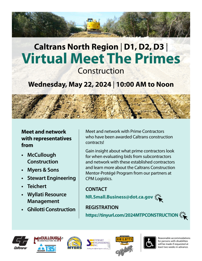 Caltrans Virtual Meet the Primes Events
