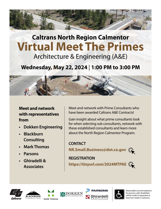 Caltrans Virtual Meet the Primes Events