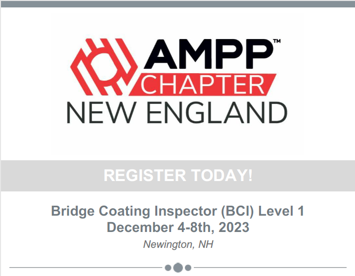AMPP Bridge Coating Inspector (BCI) Level 1 December 4- 8th, 2023