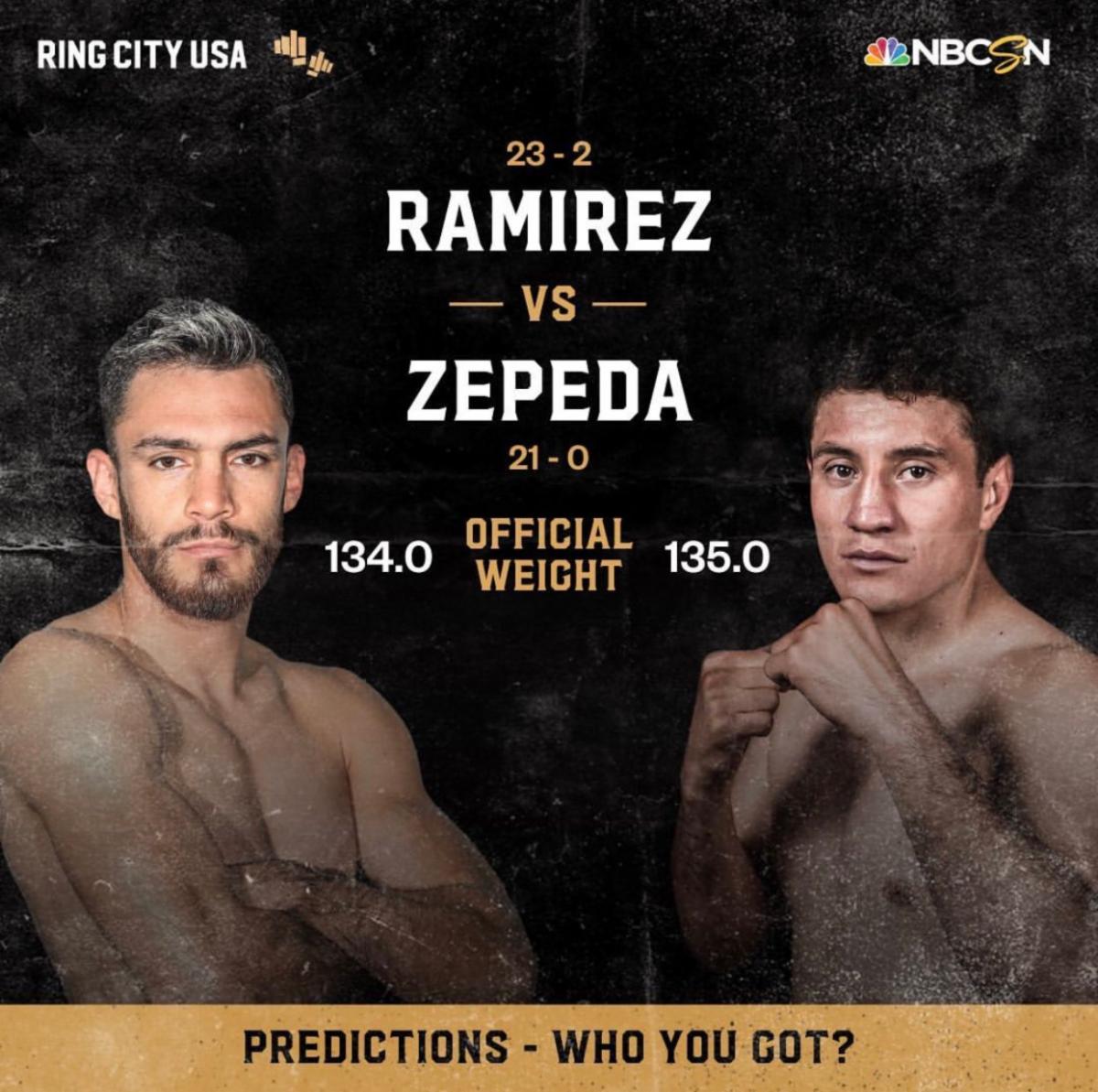 GOLDEN BOY BOXING ON TONIGHT WITH RAMIREZ VS. ZEPEDA ON NBC - REAL ...