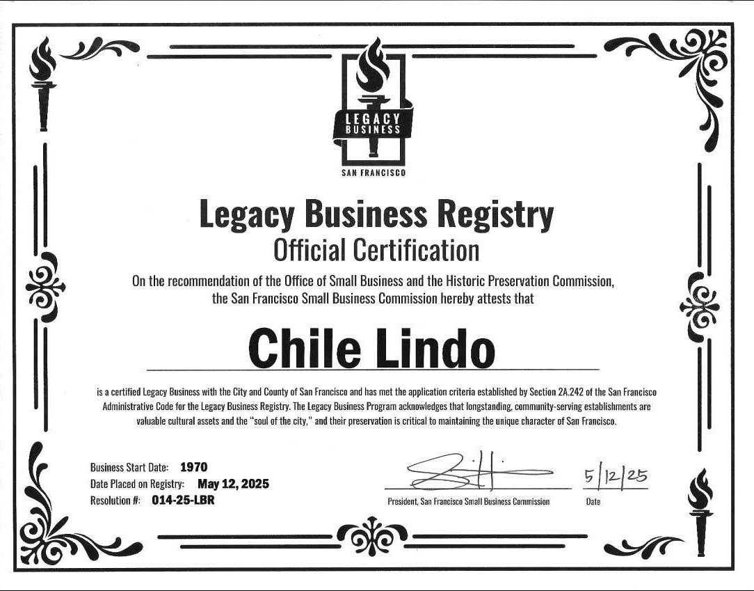 Historic Milestone — Chile Lindo Is Officially a San Francisco Legacy ...
