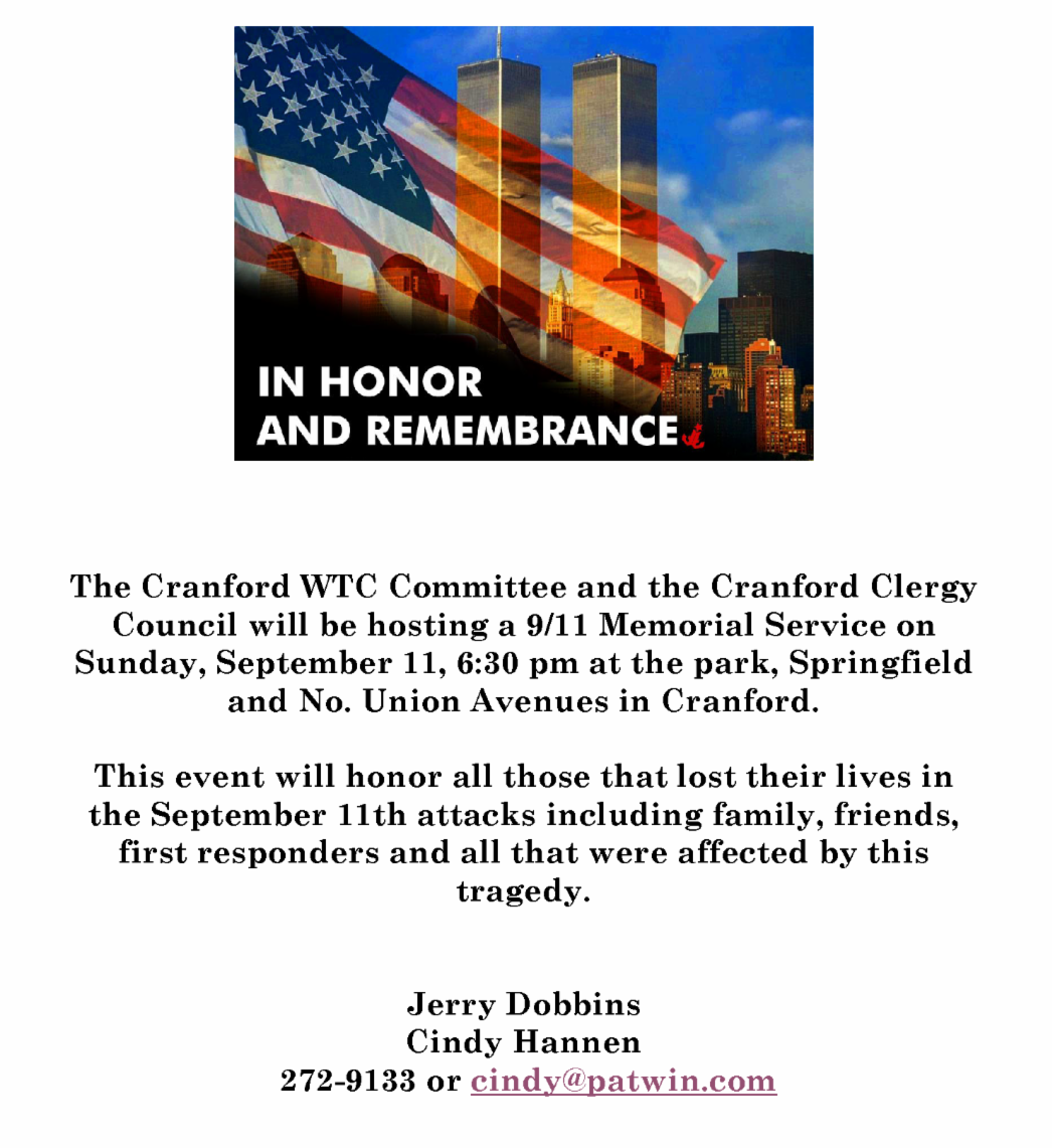 News from the Township of Cranford for September 7, 2022