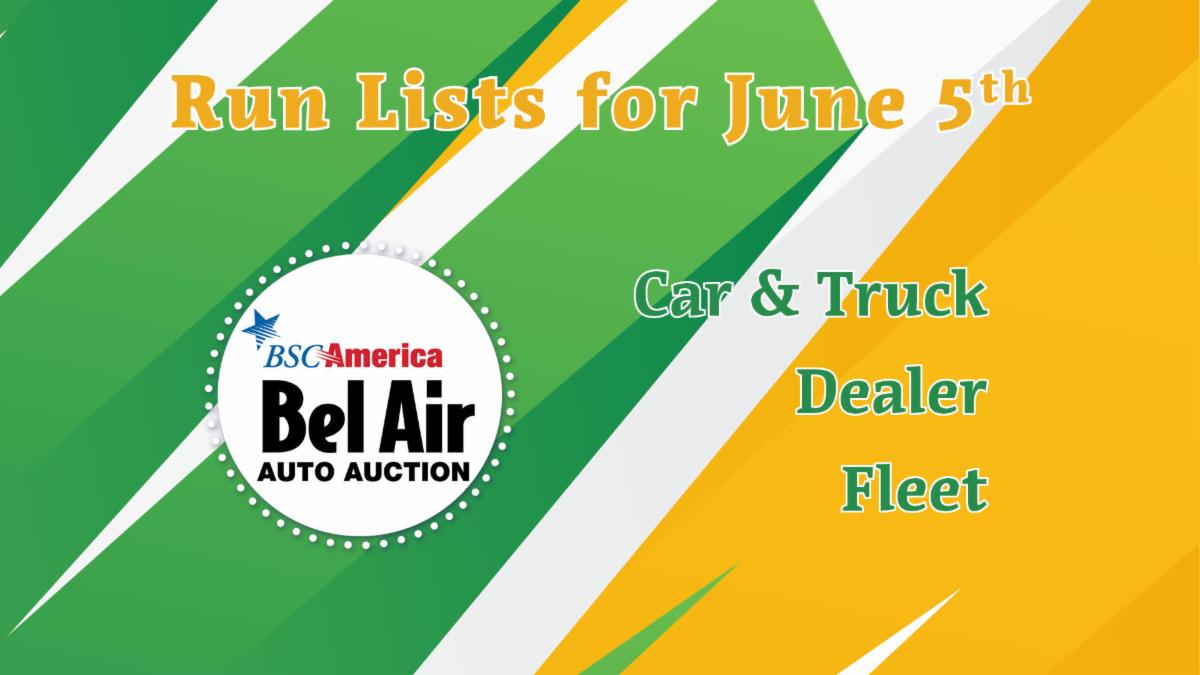 Thursday, June 5th Run List