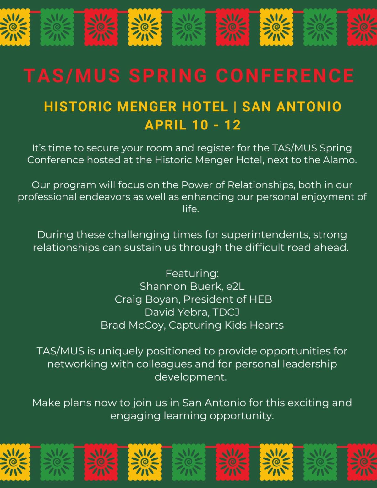 TAS/MUS 2024 Spring Conference