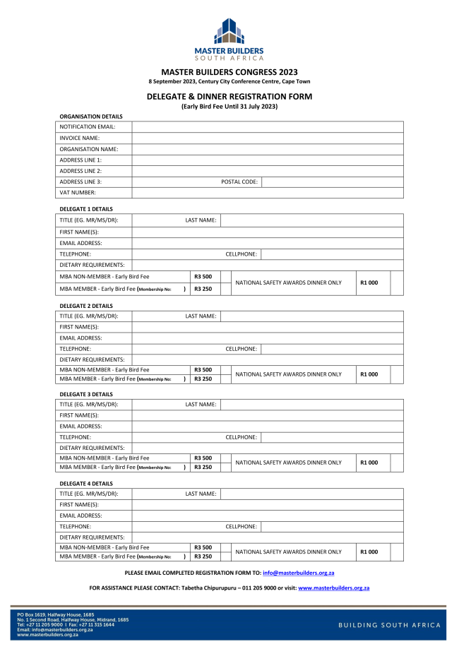 Register now! | MBSA Congress | 8 September 2023 | Century City ...