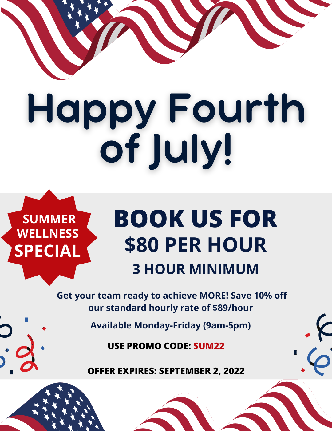 Happy Fourth of July Weekend! ️ Summer Special Promo Code Inside 💙