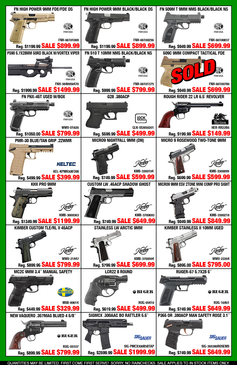 HUGE GUN SALE