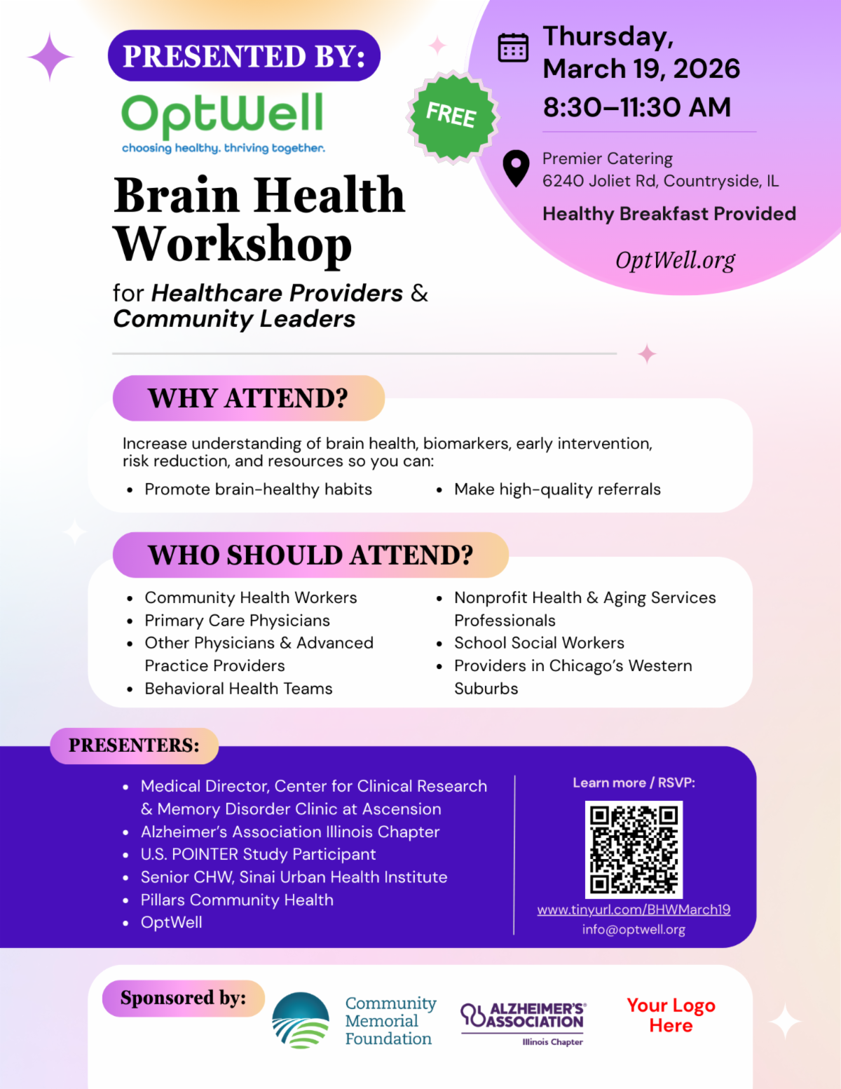 Invite to Brain Health Workshop for Healthcare Providers & Community ...
