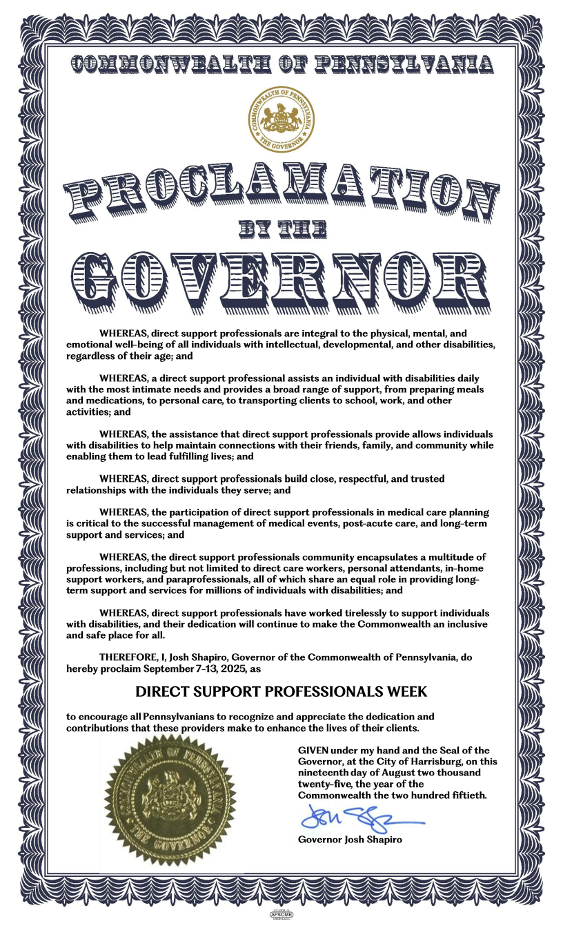 Governor's Proclamation for DSP Week!