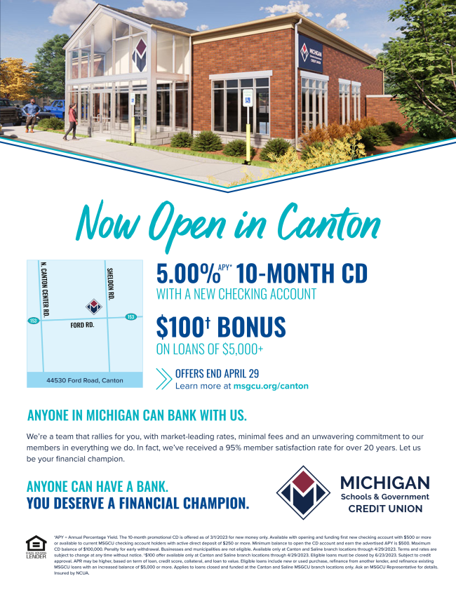 You’re invited! Join MSGCU Next Week for Canton Grand Opening Perks