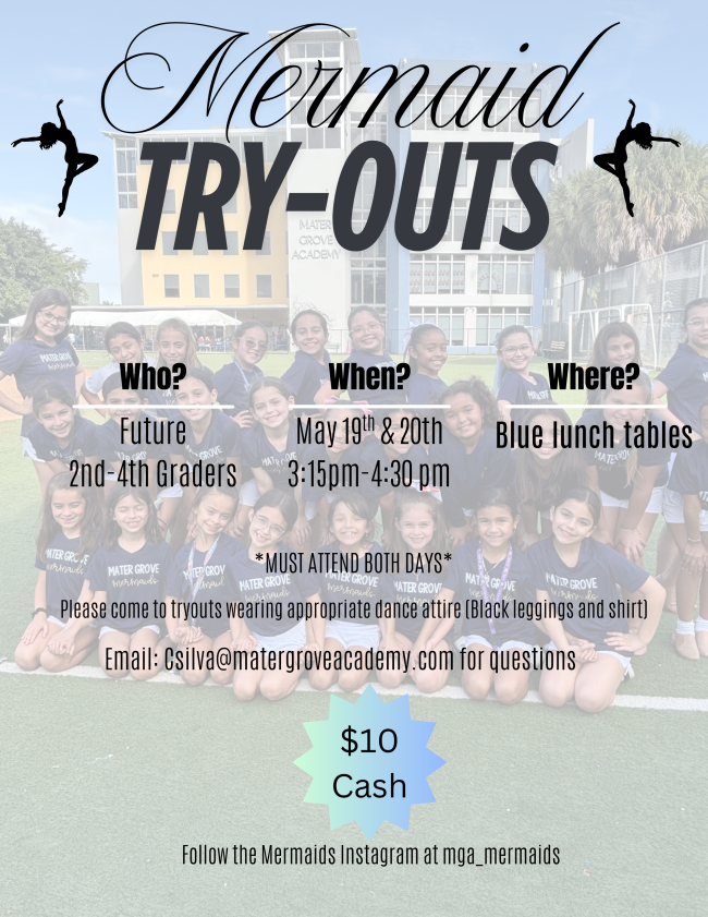 Mater Grove Academy 2025-2026 Team Tryouts Information