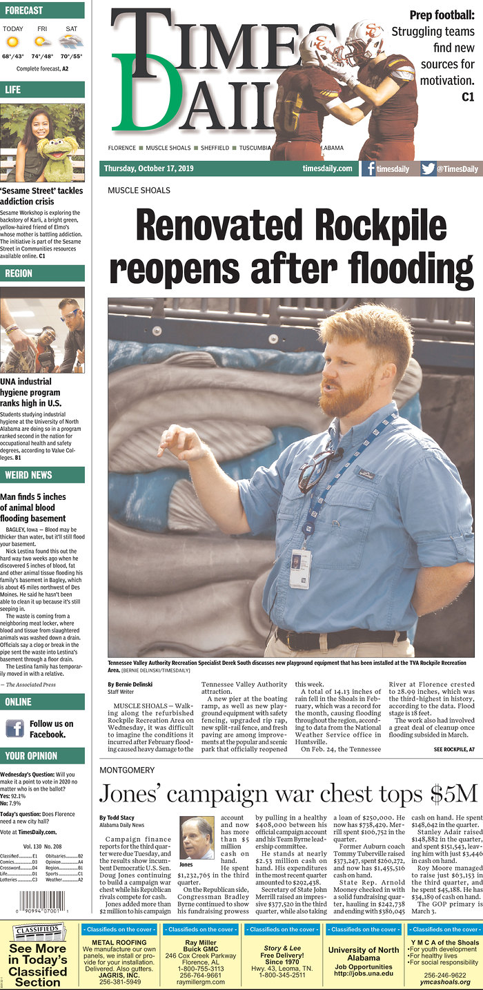 Daily News Digest - October 17, 2019 | Alabama Daily News