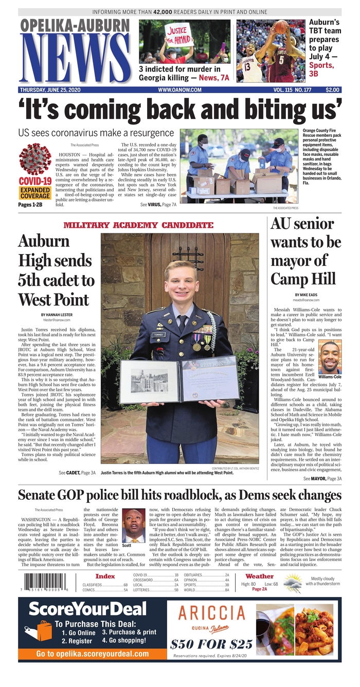 Daily News Digest - June 25, 2020 - Alabama Daily News