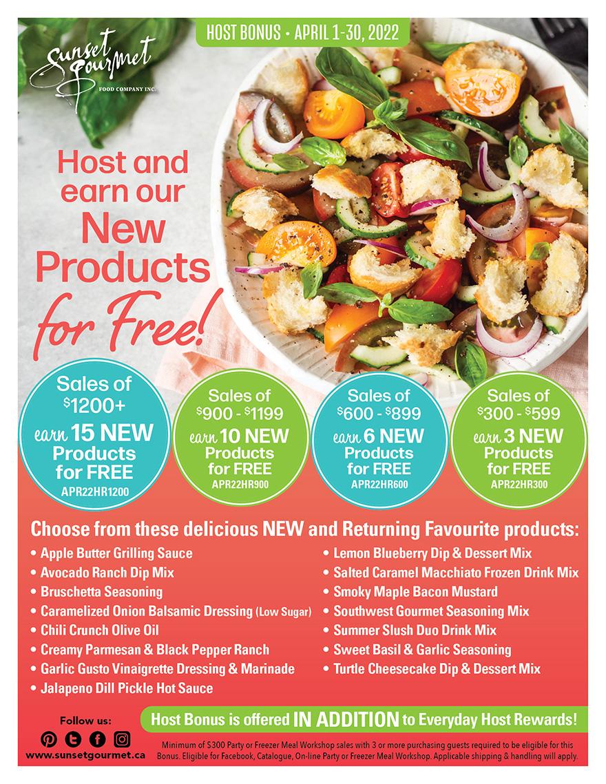 Sunset Gourmet new Spring products have arrived.
