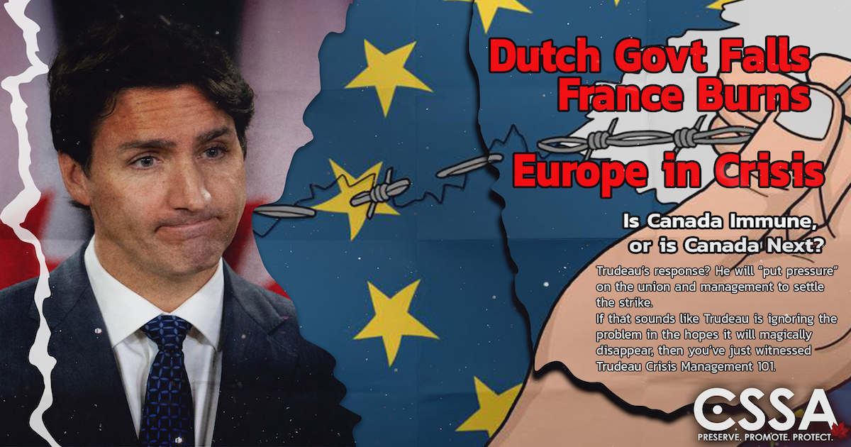 This week – Dutch Gov't Falls, France Burns, Europe in Crisis.