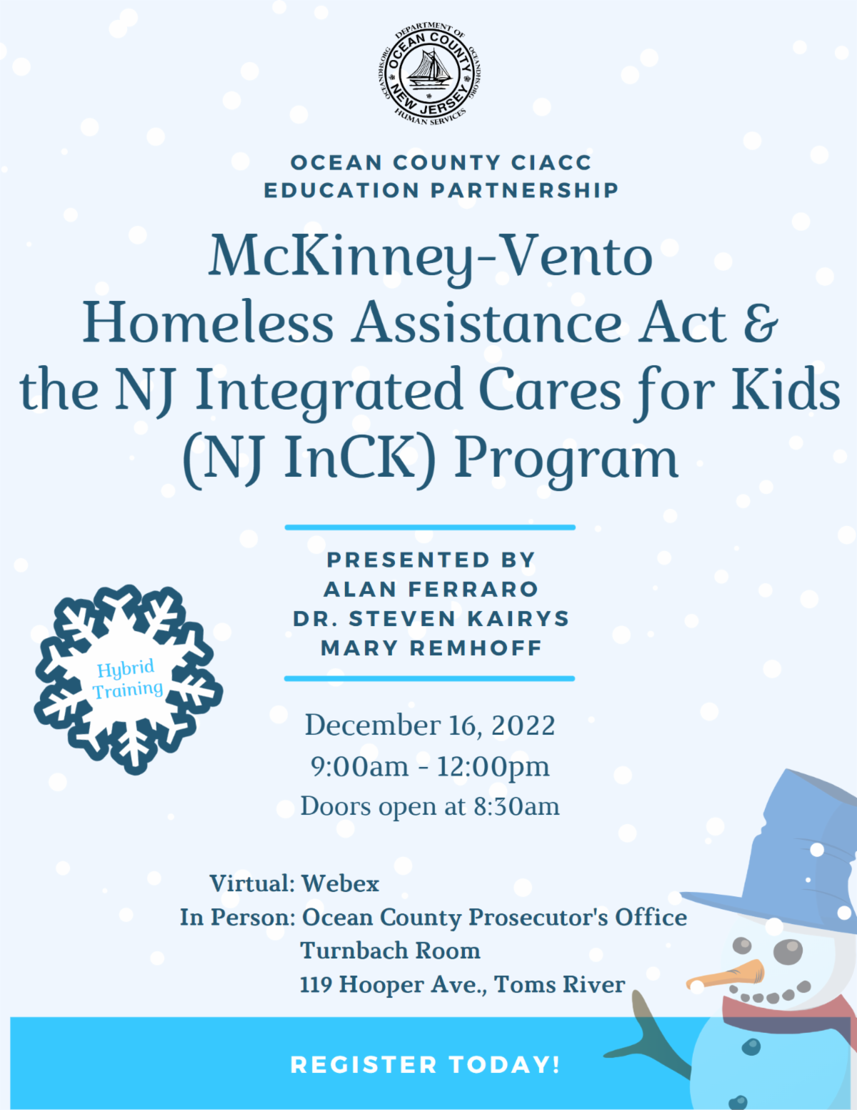 CIACC Education Partnership December 16 Training: McKinney-Vento and ...