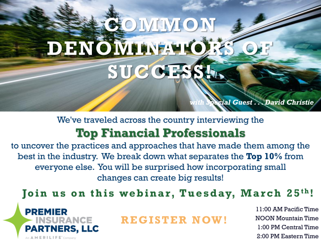 Common Denominators of Success with Special Guest David Christie