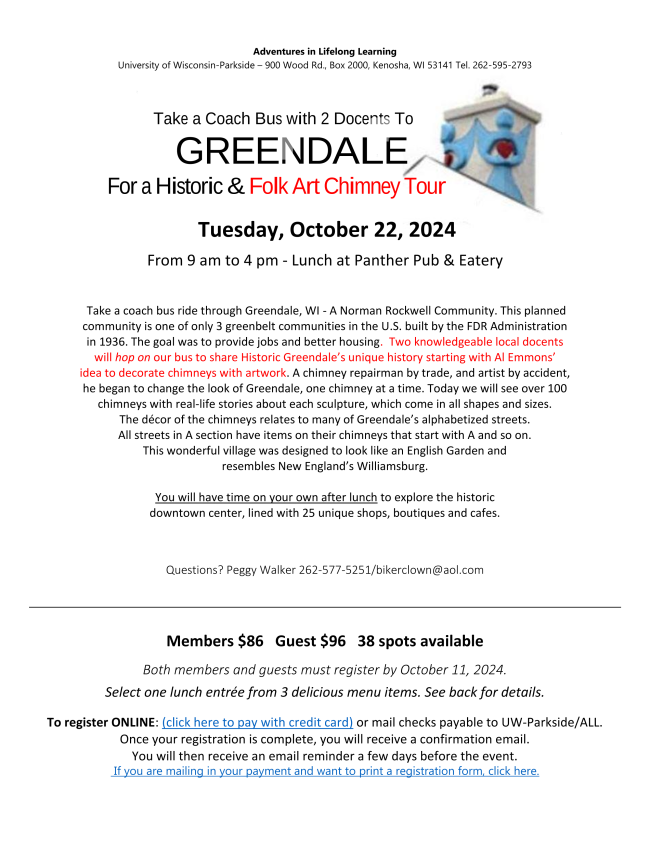 10/22/24 Greendale Historic & Folk Art Chimney Tour