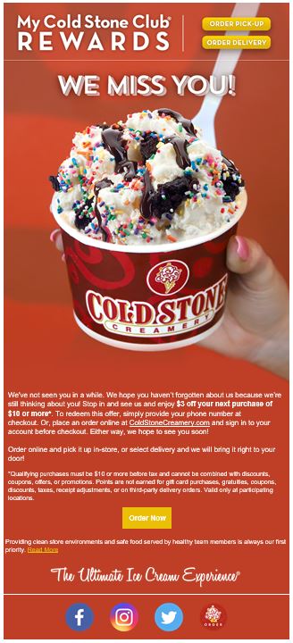 My Cold Stone Club Rewards Program Enhancements