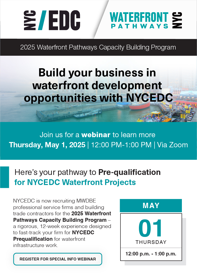 Get Information About NYCEDC's Waterfront Pathways Program