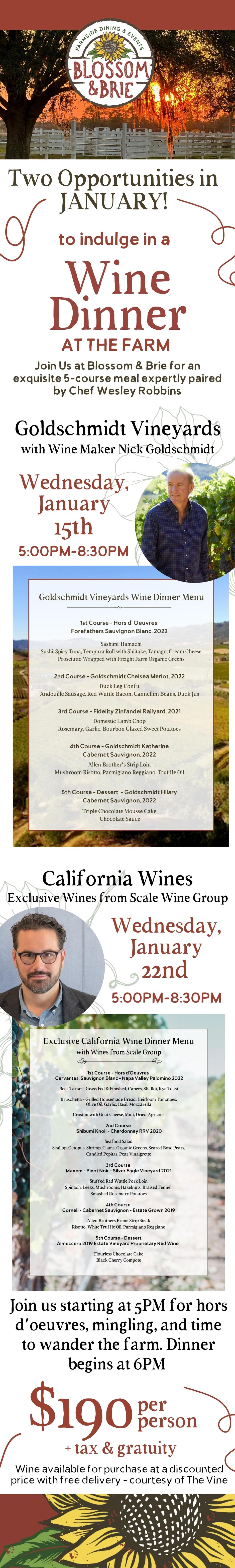January Wine Dinners 🍷