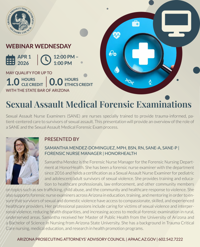 Webinar Wednesday - Sexual Assault Medical Forensic Examinations-Trainings