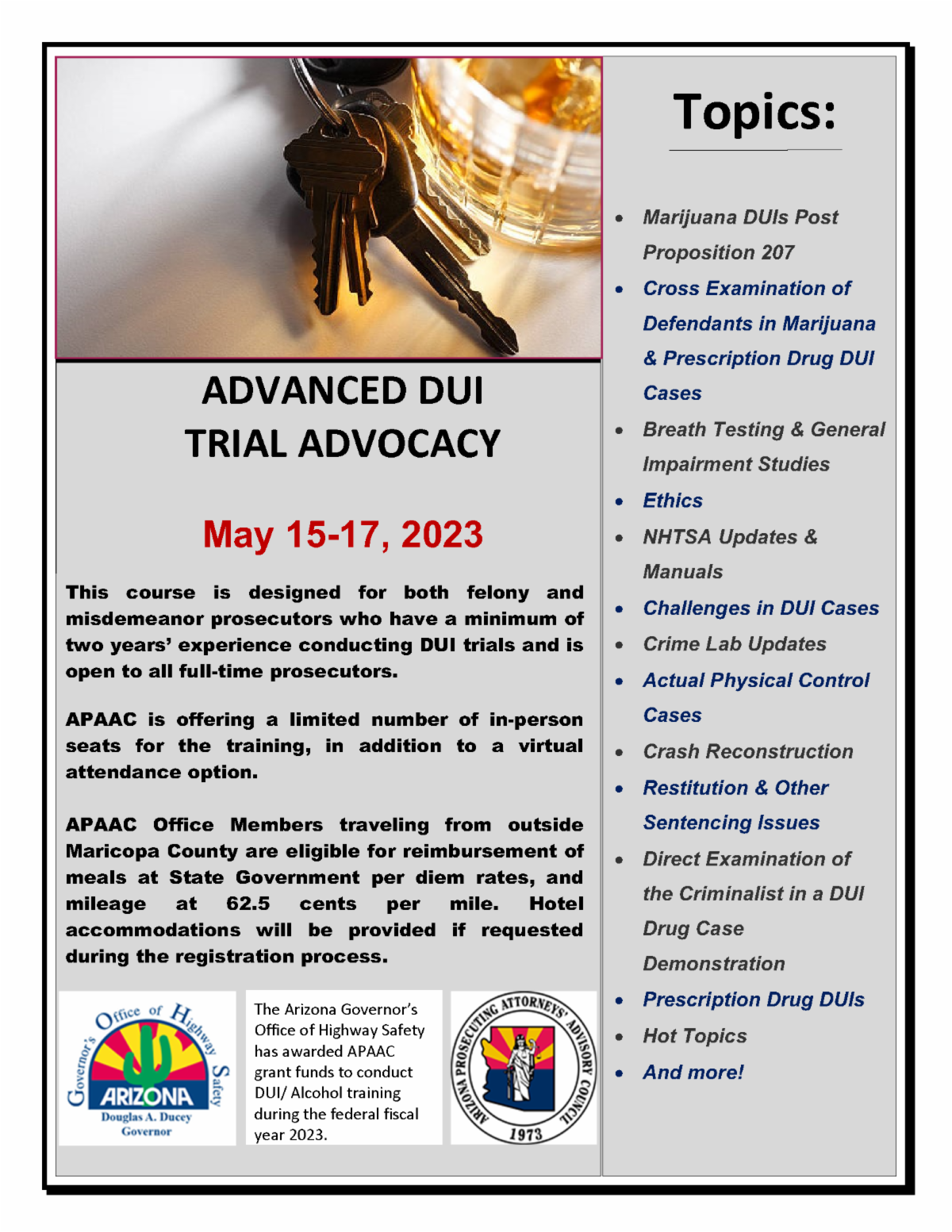 2023 Advanced DUI Trial Advocacy - Virtual-Trainings