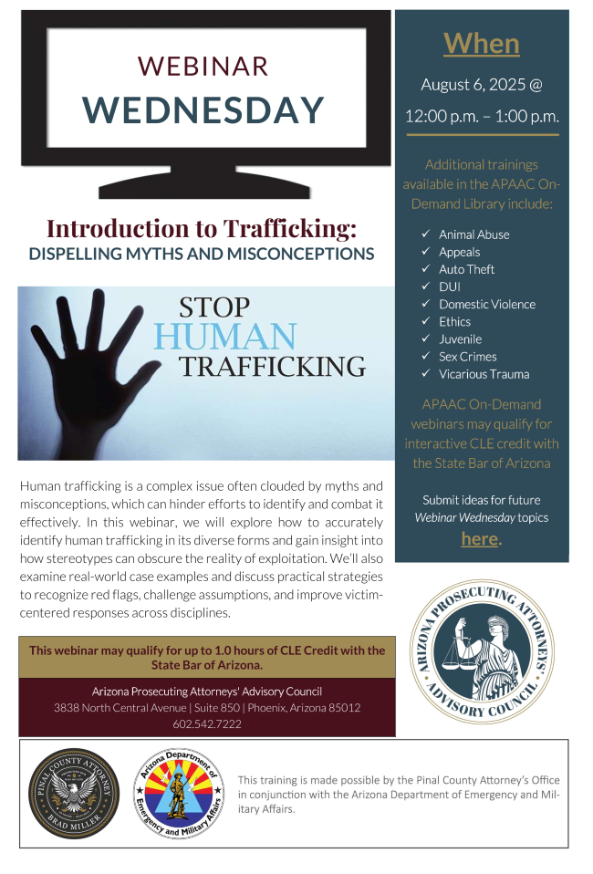 Webinar Wednesday - Introduction to Trafficking: Dispelling Myths and ...