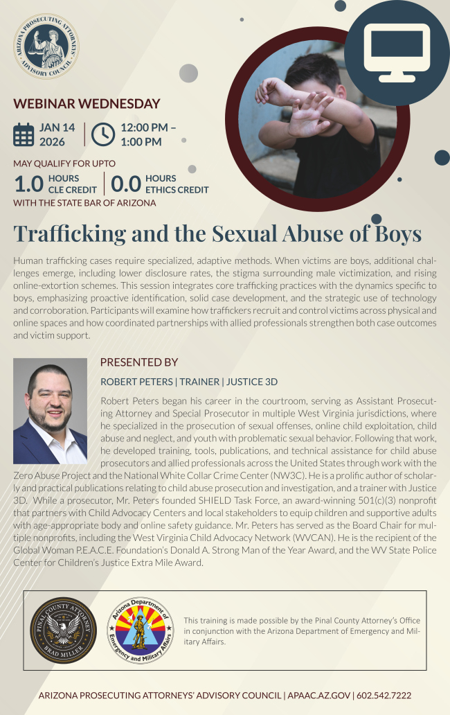 Webinar Wednesday - Trafficking and the Sexual Abuse of Boys-Trainings