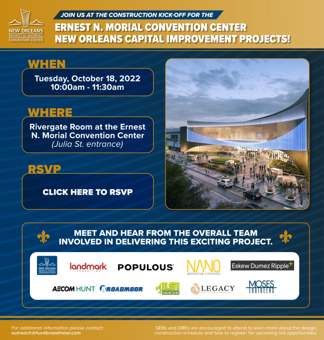 Meet the AECOM Hunt Broadmoor CMAR project team on the Ernest N. Morial ...