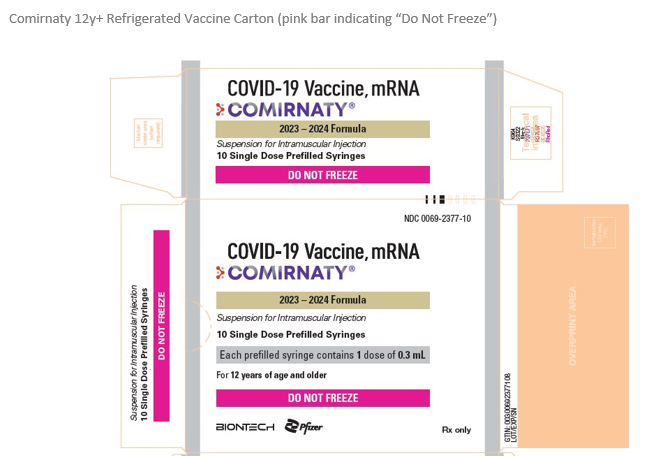 NEW! Refrigerated Pfizer 12yr+ COVID-19 Vaccine | December 19, 2023