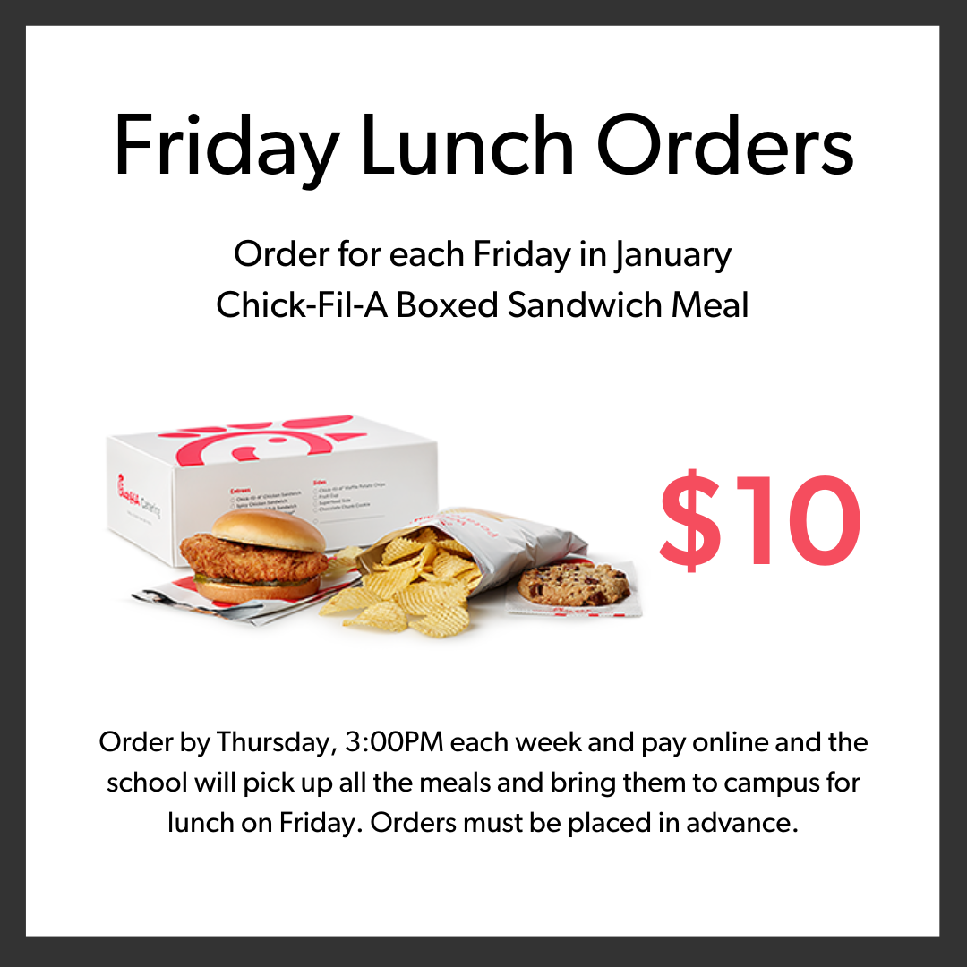 HCC Visit and Friday Lunch Order Reminder