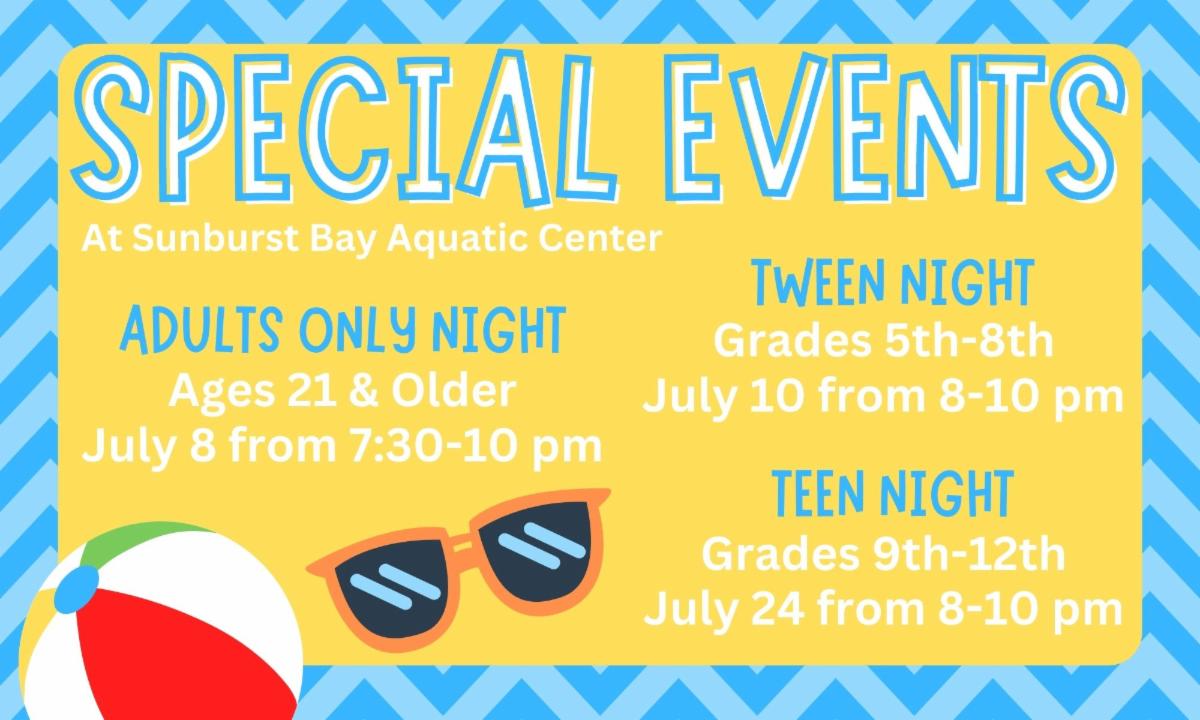 Sunburst Bay Aquatic Center - July at a Glance