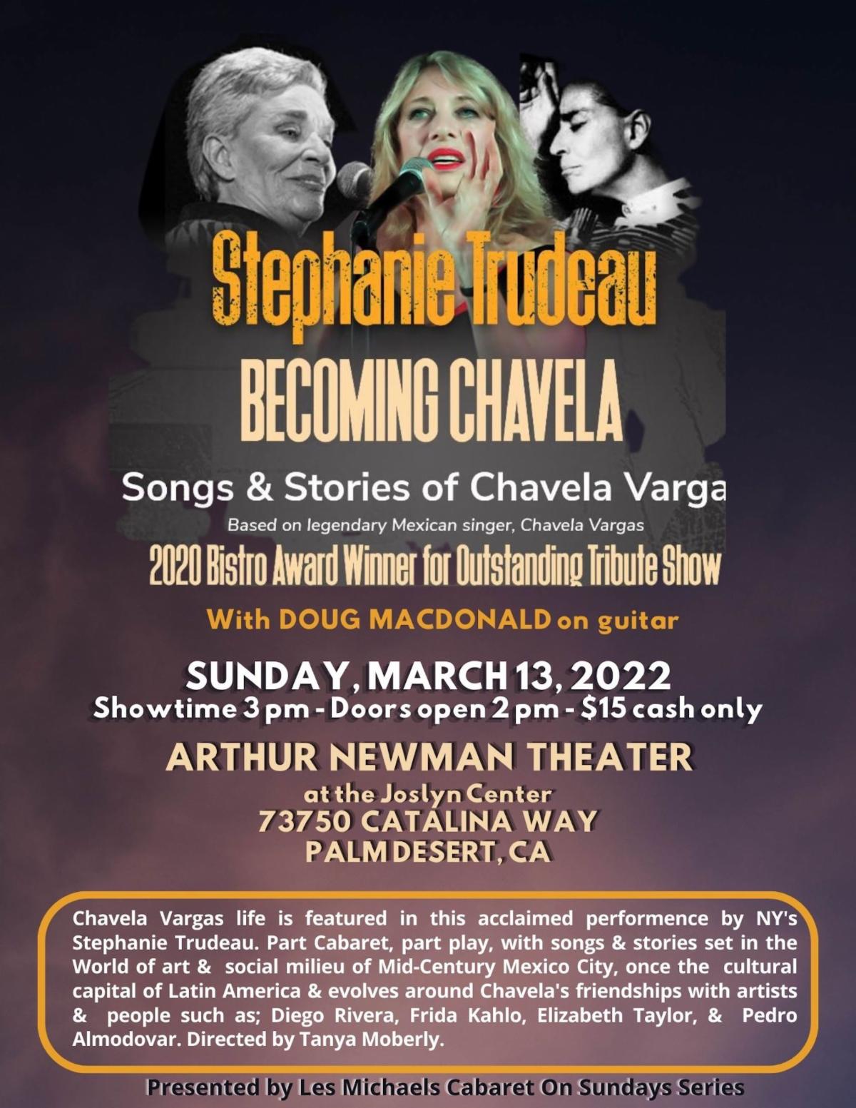 Sunday Stephanie Trudeau in Becoming Chavela @ Arthur Newman Theater