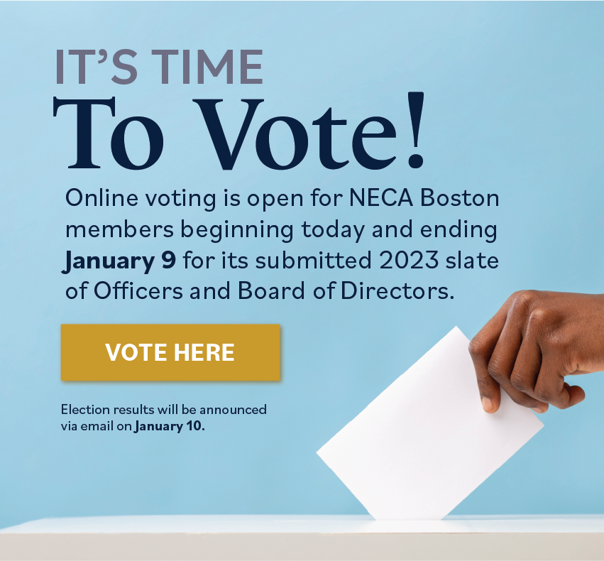 Vote for NECA Boston’s Officers and Directors Online Today!