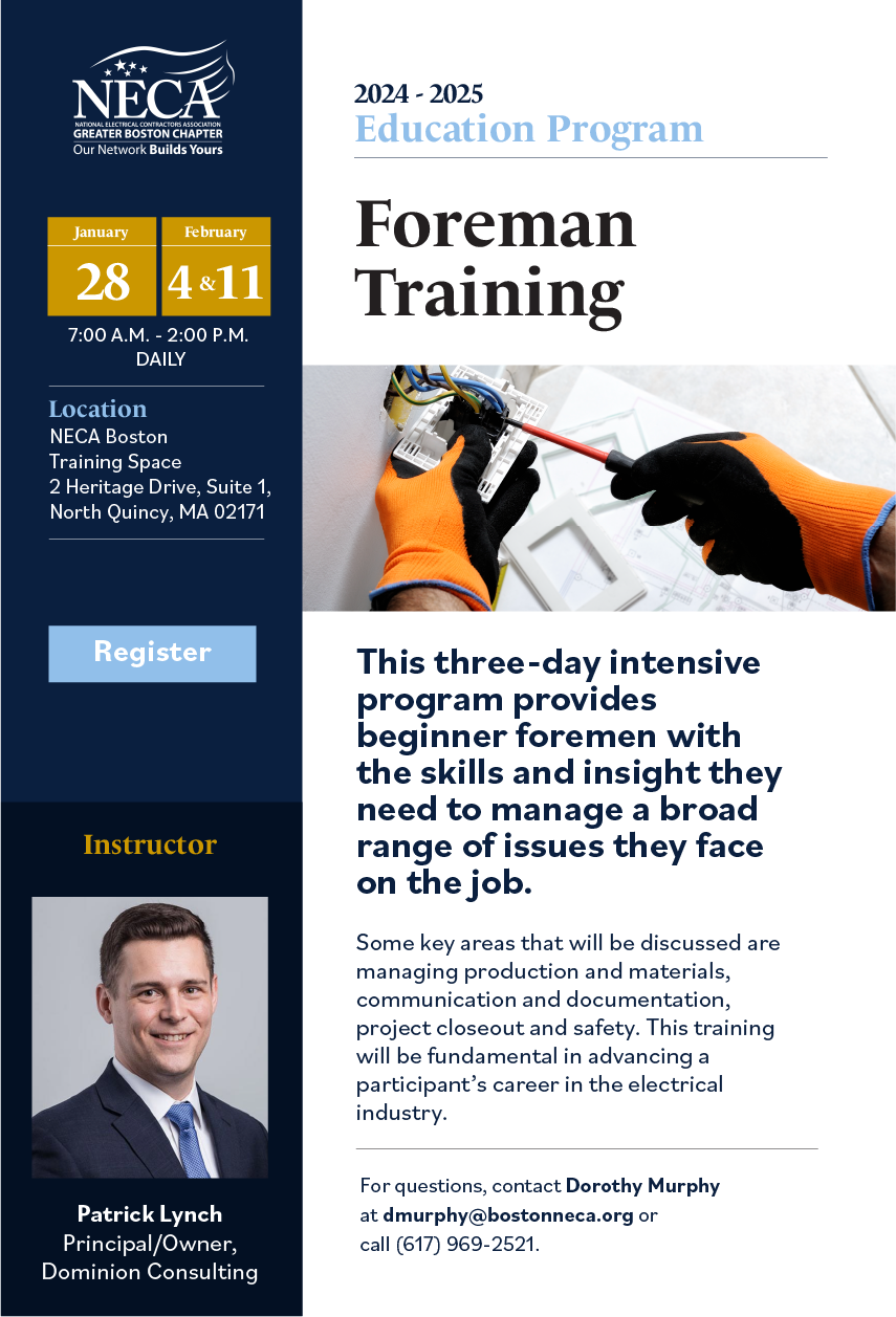 Winter Foreman Training - NECA Boston