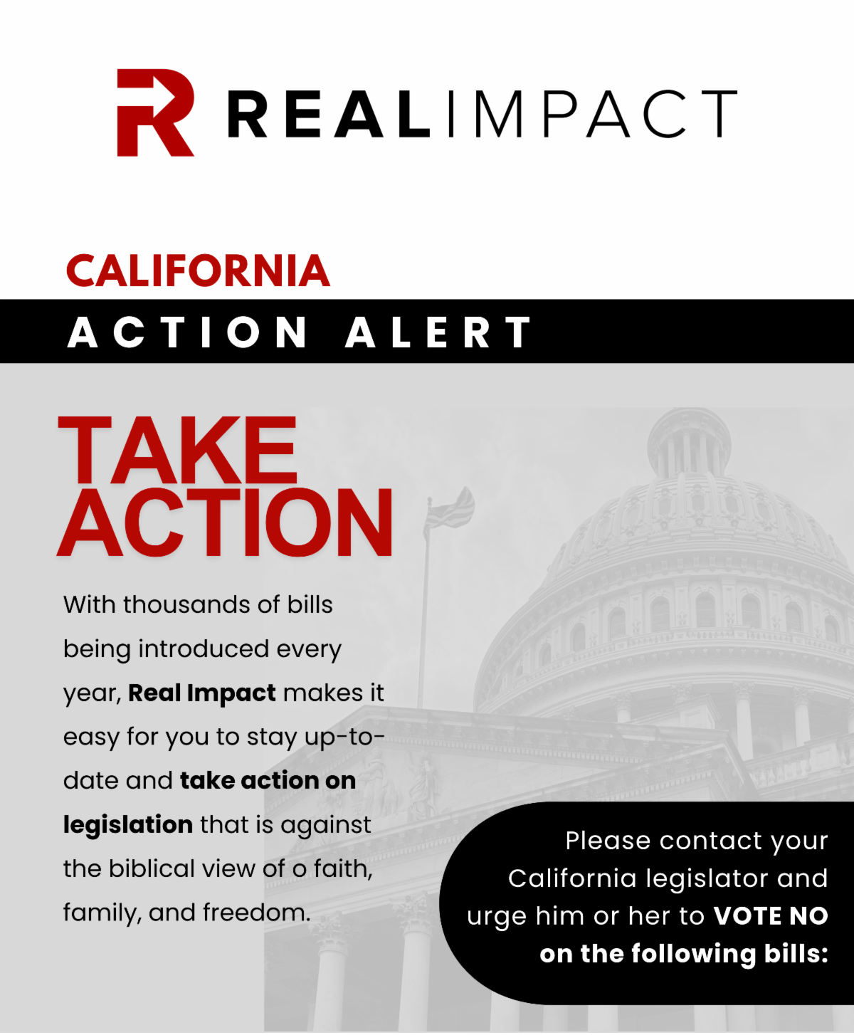 Take Action! California Legislative Action Alert