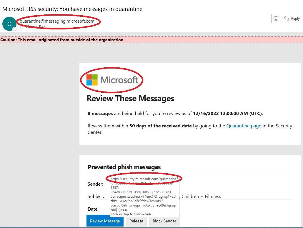 Recent phishing test