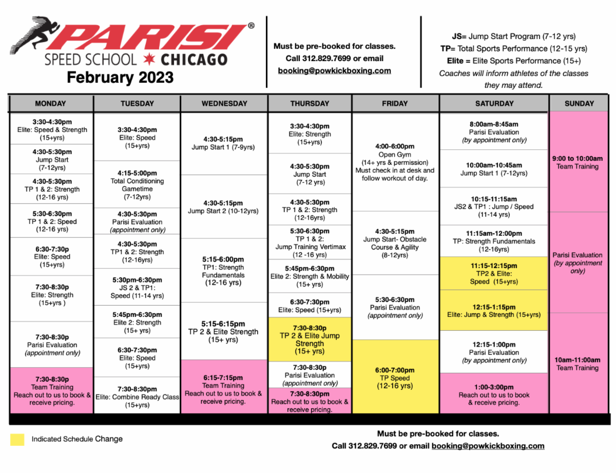 POW! & Parisi Class Additions & Summer Camp Schedule