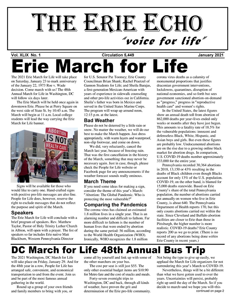 January Erie Echo Newsletter: Online Now | Happy New Year!