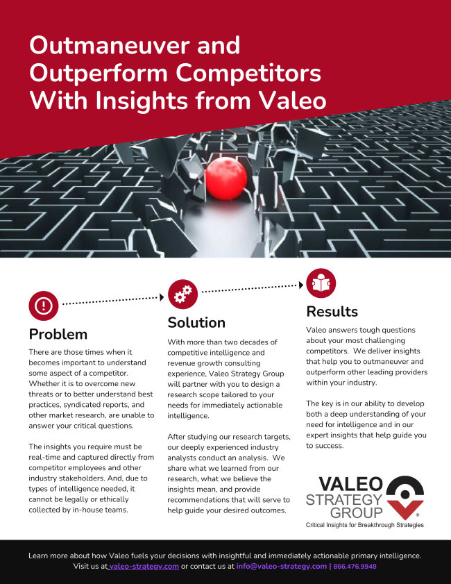 , Valeo can help you to outmaneuver your competitors.