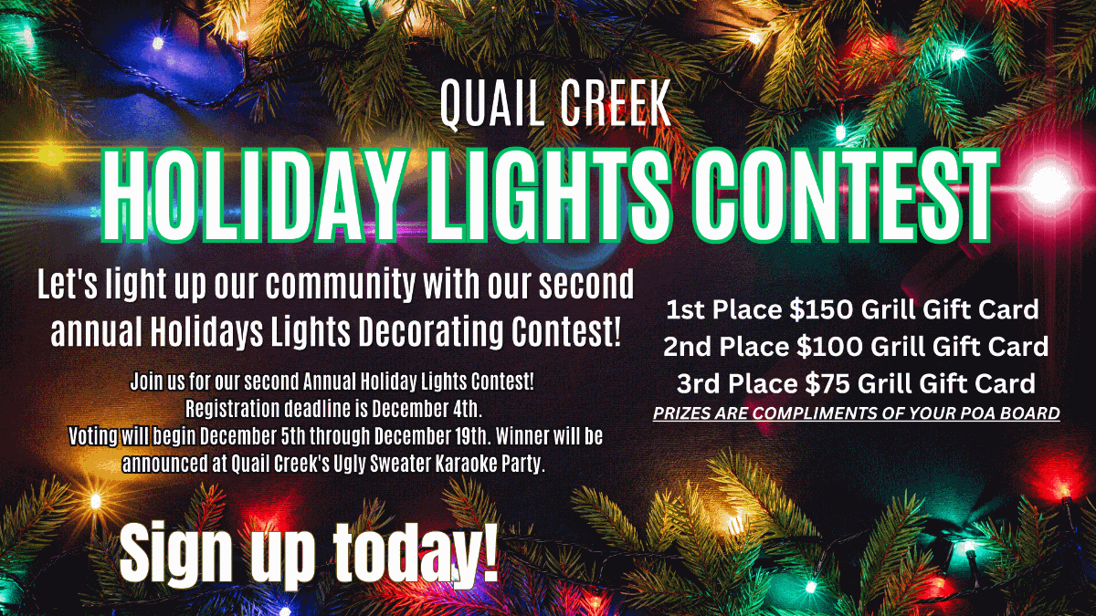 What's Happening at Quail Creek - Friday, December 1, 2023