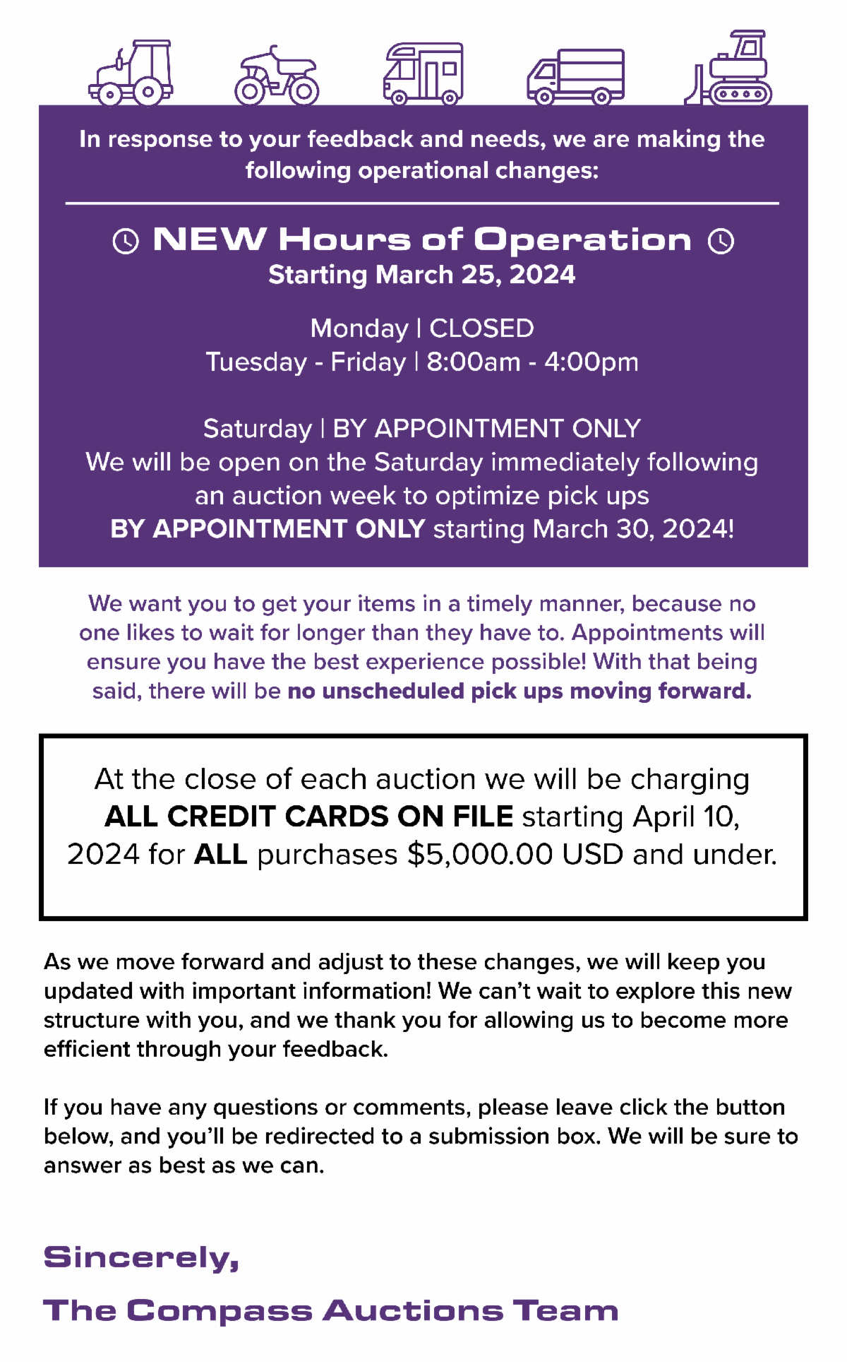 Don't Forget About Our Exciting New Changes!