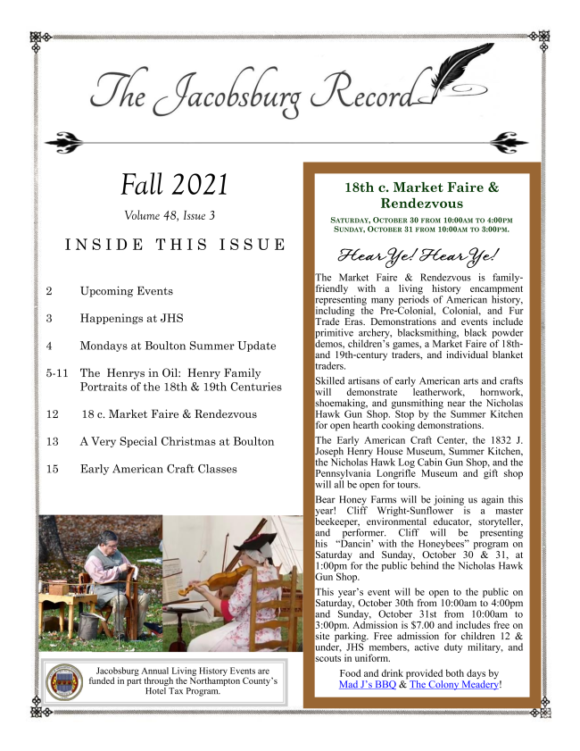 Fall 2021 Edition of The Jacobsburg Record