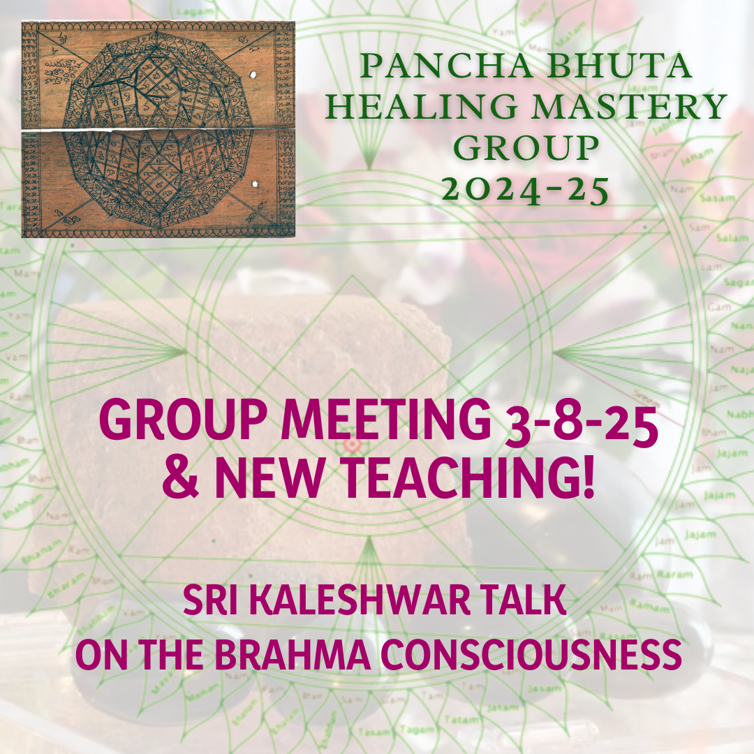 Pancha Bhuta Group - mtg Sat March 8th
