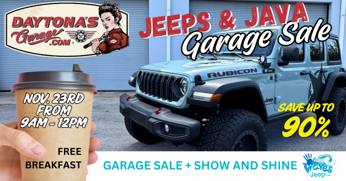Garage Sale + Show and Shine - You're invited to Jeeps & Java November 23rd!