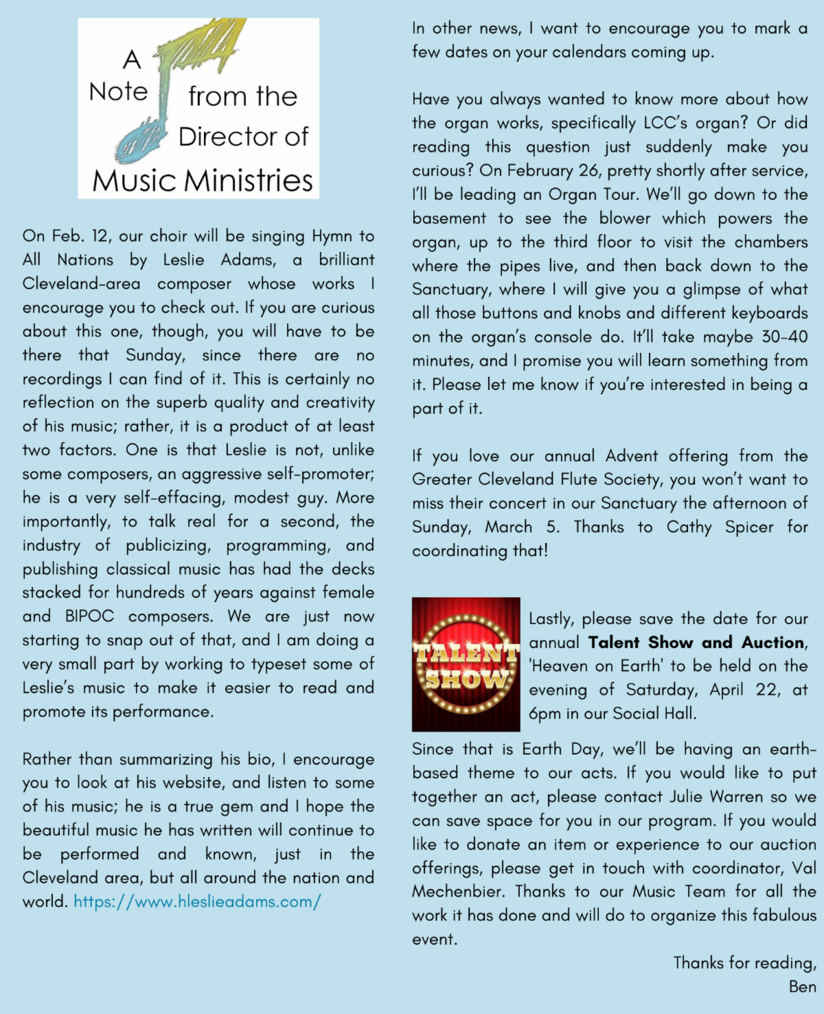 The Columns Newsletter: February 2023