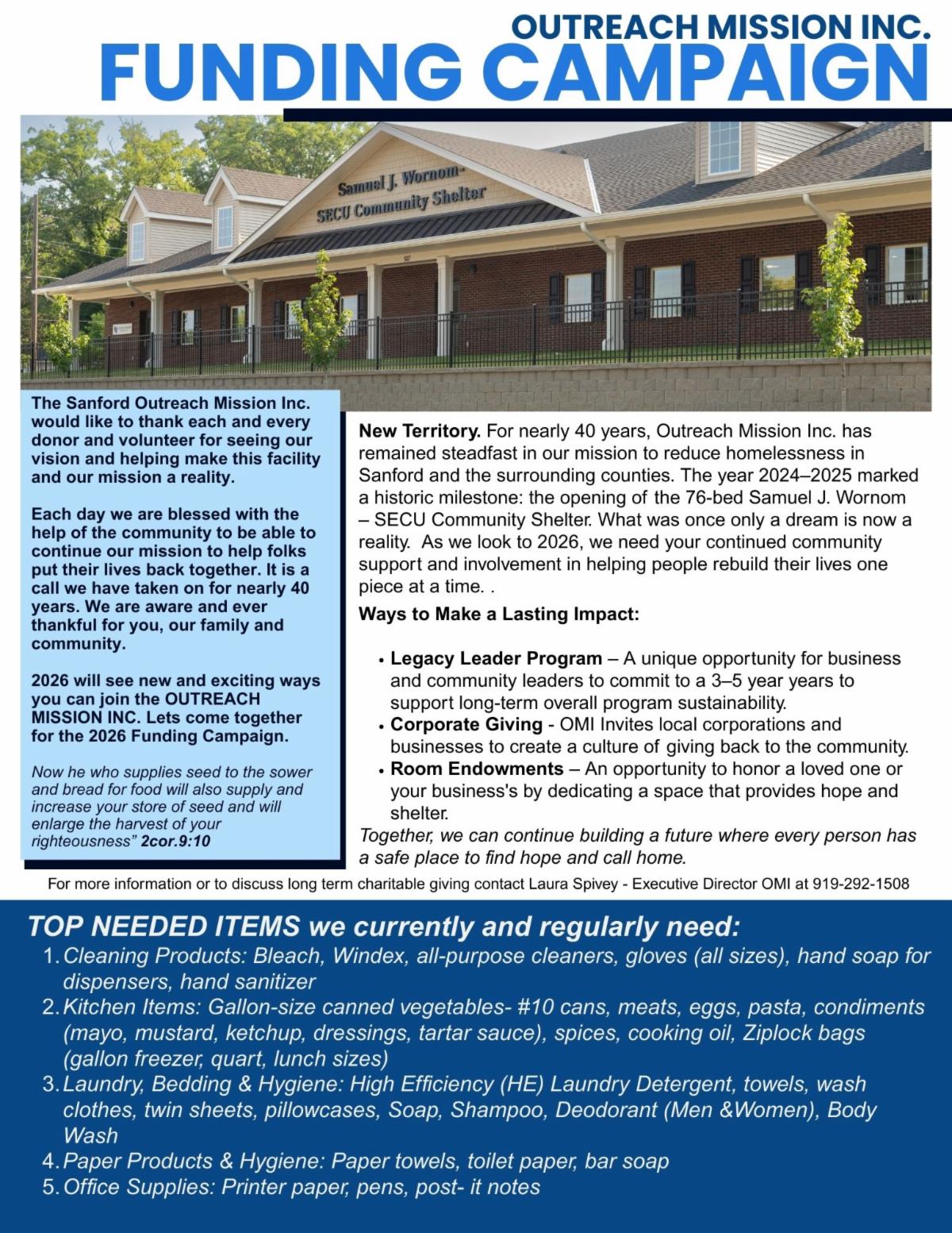 Outreach Mission Inc. 4th Quarter News - What an amazing Year!